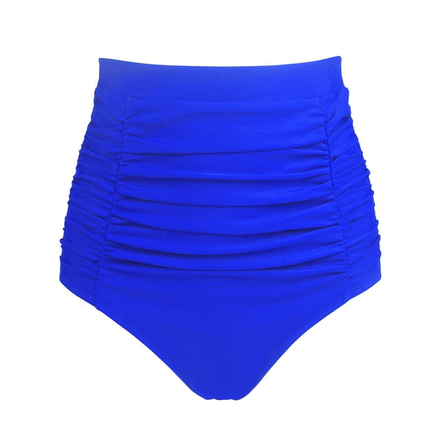 Relleciga Women's High Waisted Ruched Plus Bikini Swim Bottoms Bathing ...