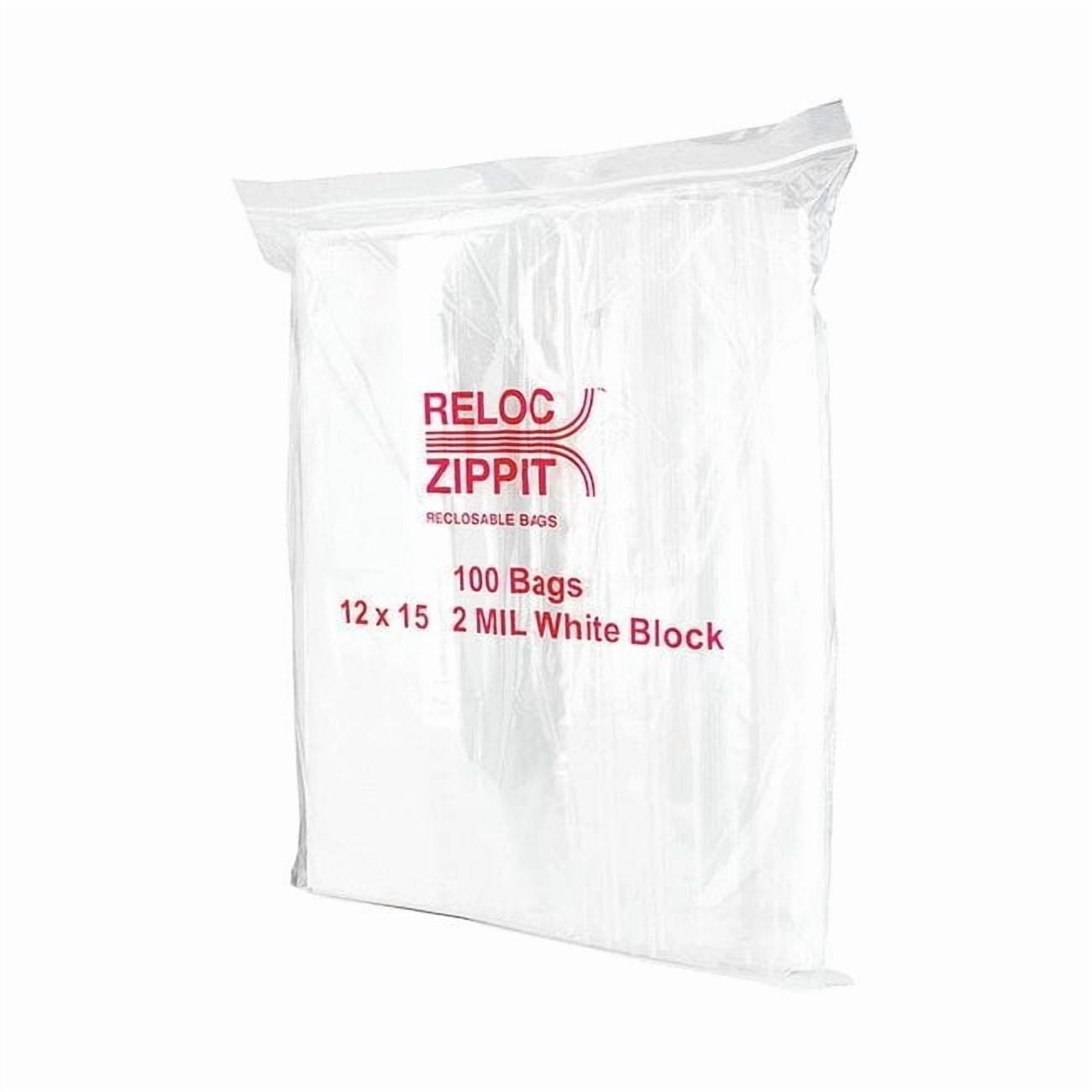 Reloc Zippit Reclosable Poly Bag,Zip Seal,PK1000 WR1215 - Walmart.com