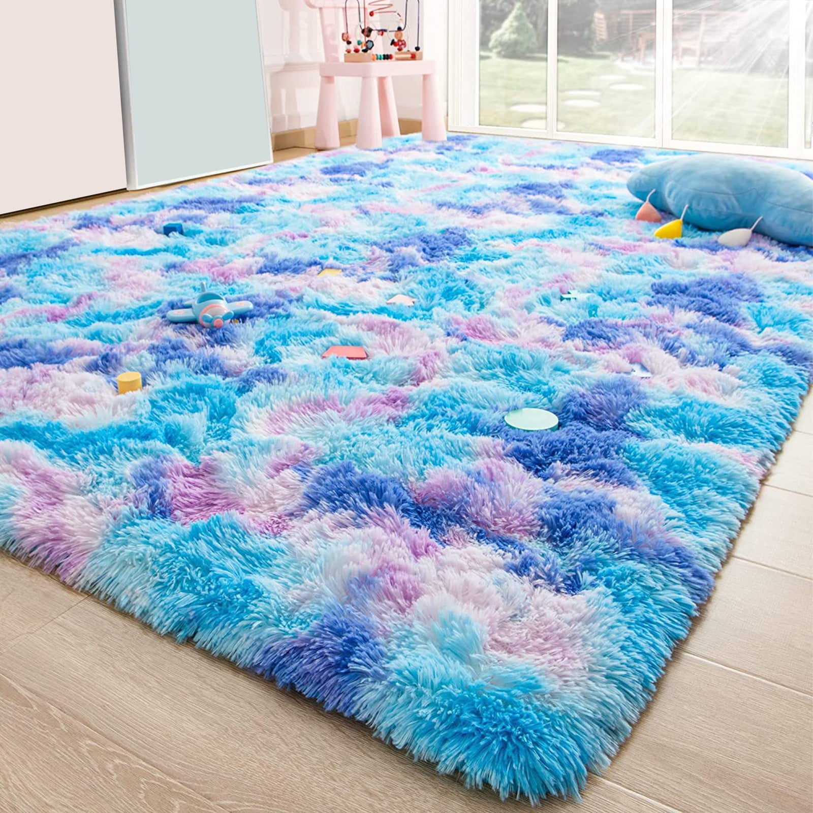 Relocy 120X180cm Soft and Fluffy Bedroom Carpet Dark Blue ︱ Soft ...