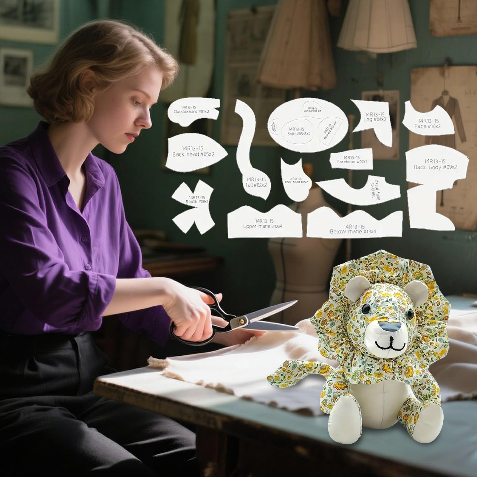 Relocy 15-Inch Handmade Doll Cutting Reference Drawing Template C ...