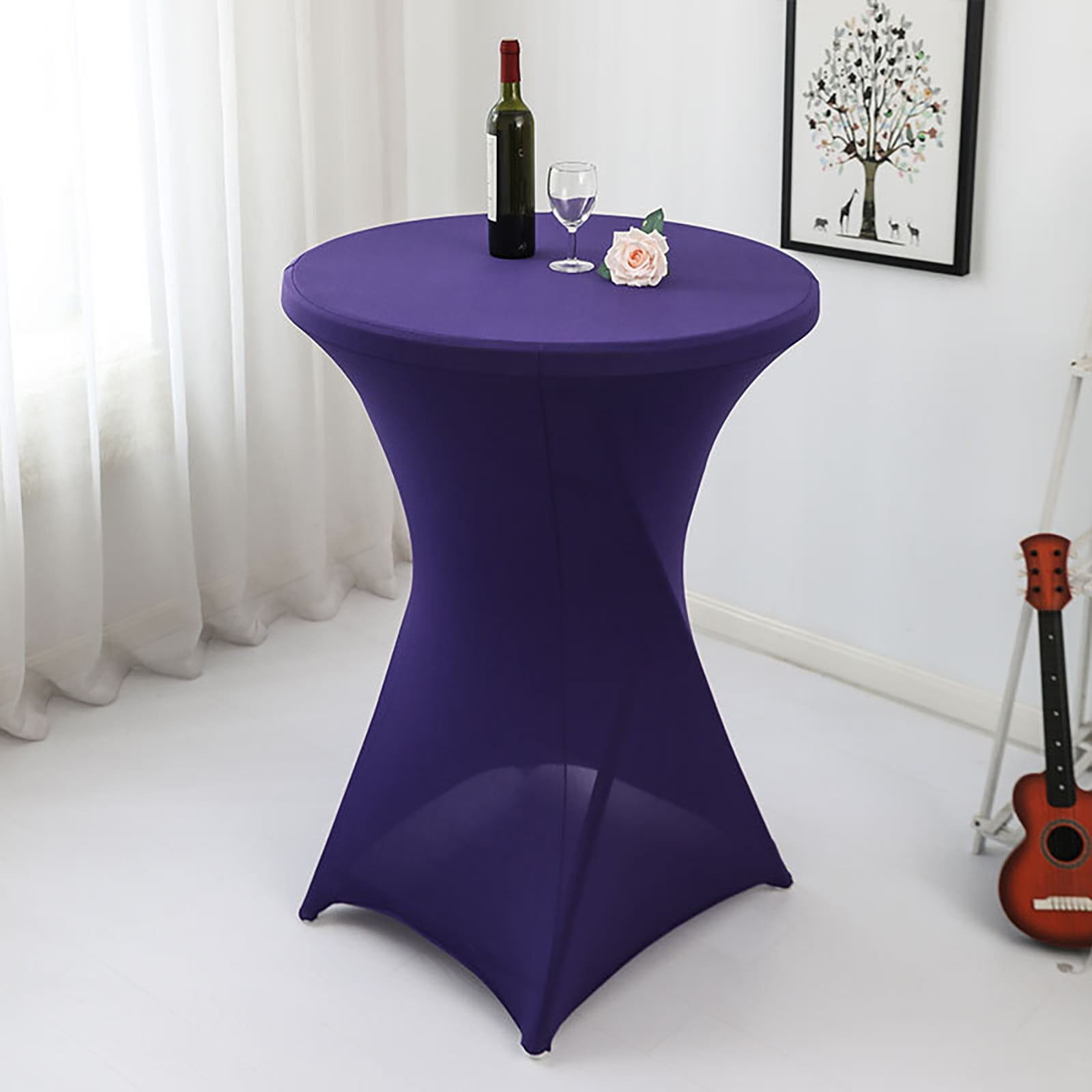 Relocy 300G Round Cocktail Table Covers - Spandex Table Covers, Fitted ...
