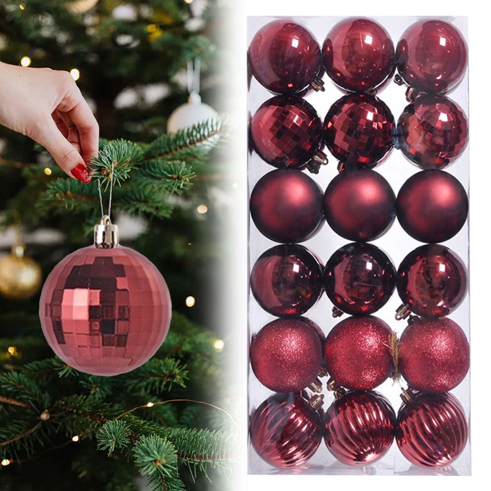 Relocy 36Pcs Christmas Ornaments for Xmas Christmas Tree Plastic ...