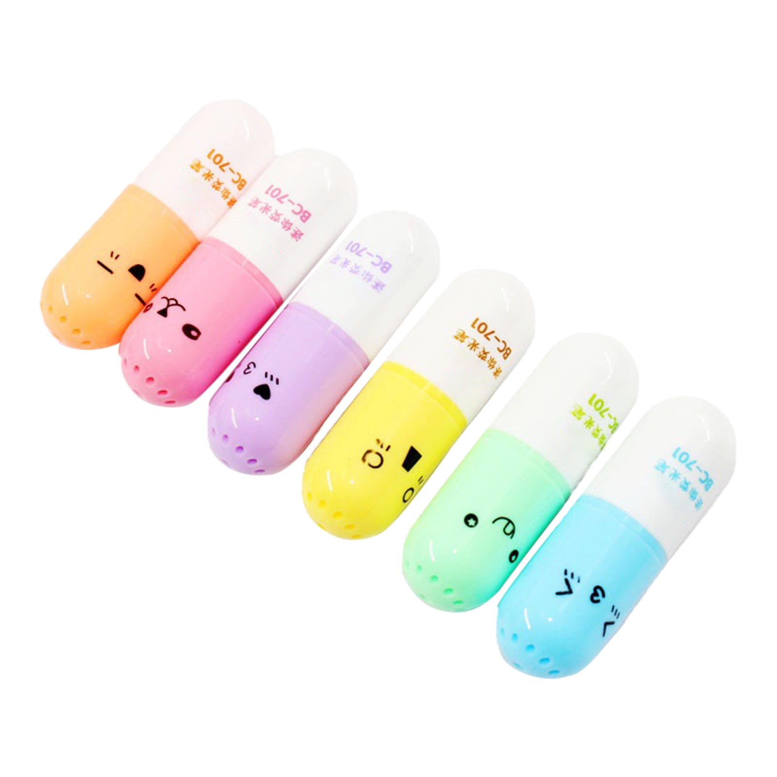 Relocy 6 6-color capsule highlighter mini naughty pill pen color ...