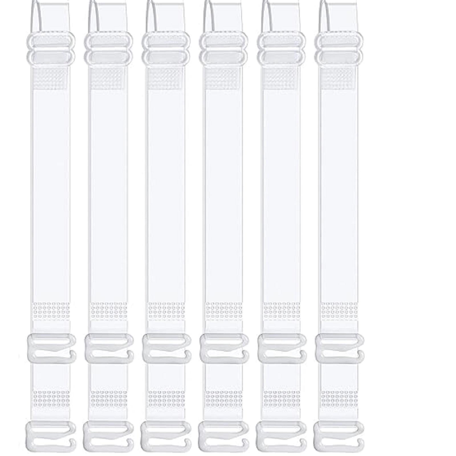 Relocy 6 pairs 1cm transparent invisible see-through adjustable bra set ...