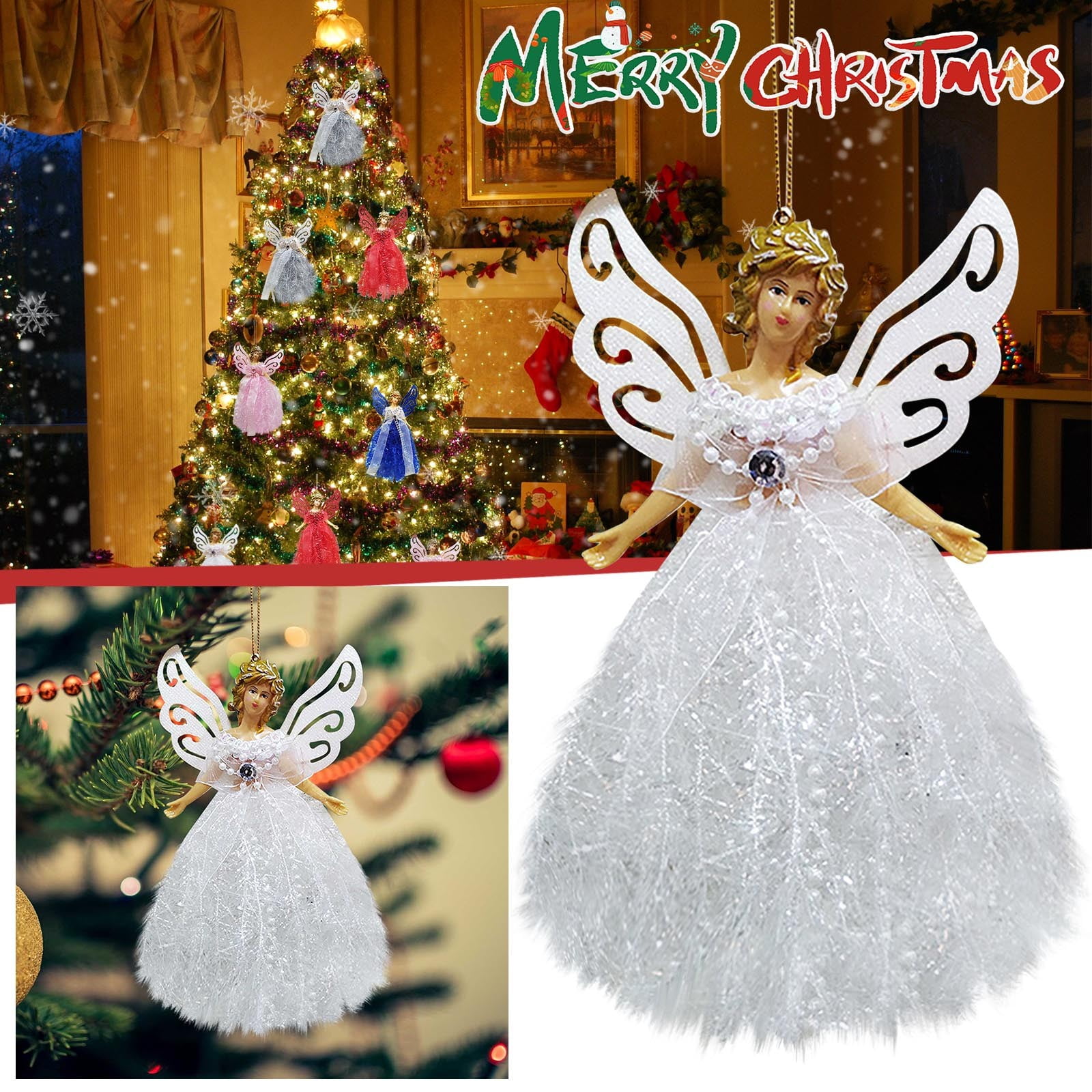 Relocy Christmas New Fluff Angel Pendant Tree Christmas Decorations New ...