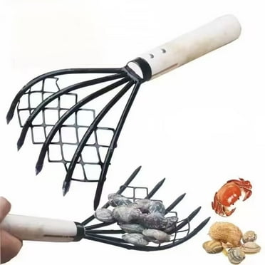 Clam Rake 1pc Stainless Steel Clam Rake with Net Oyster Shell Digging ...