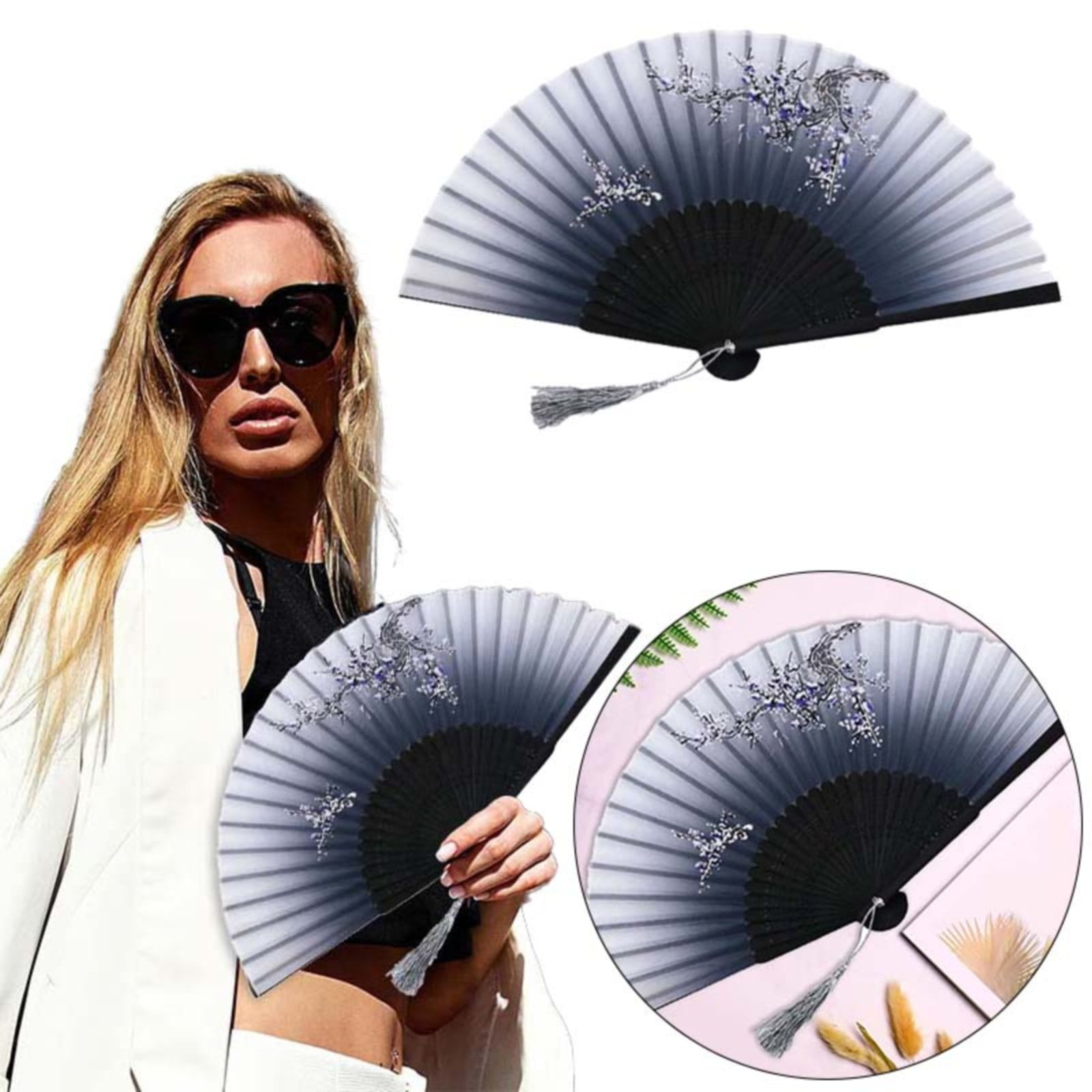 Relocy Clearance Ancient style folding fan, Folding Hand Fan for Women ...