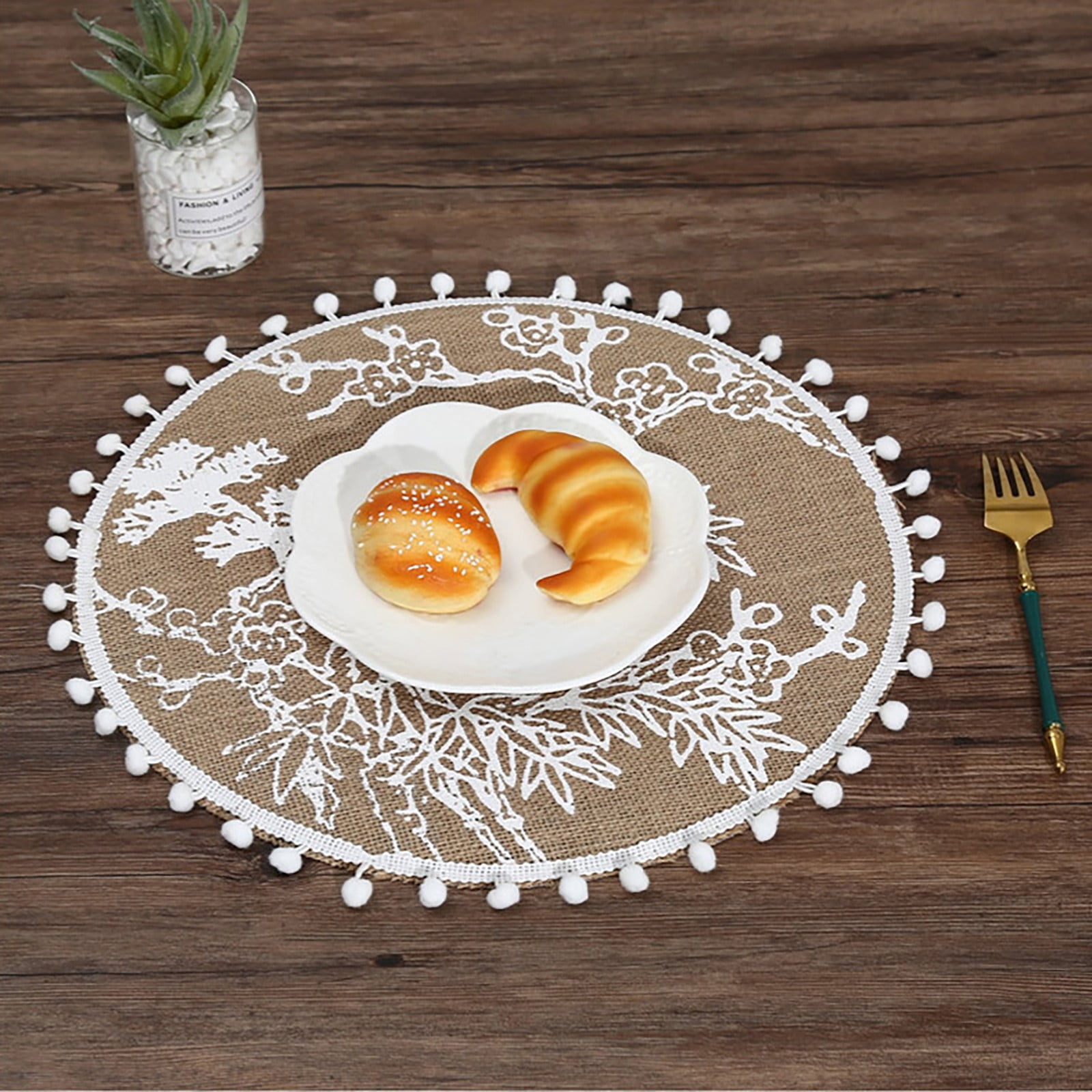 Relocy Cotton and Linen Table Insulation Pad - Woven Wind Placemat ...