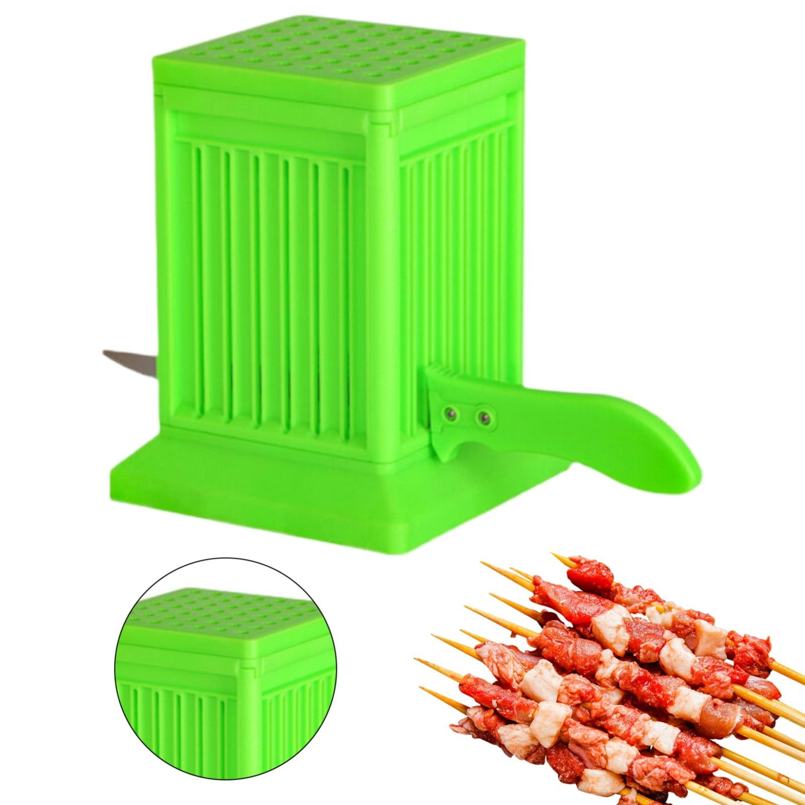 Relocy Green Bbq Artifact ︱ Barbecue Skewers Meat Skewer Tool 49 Hole ...