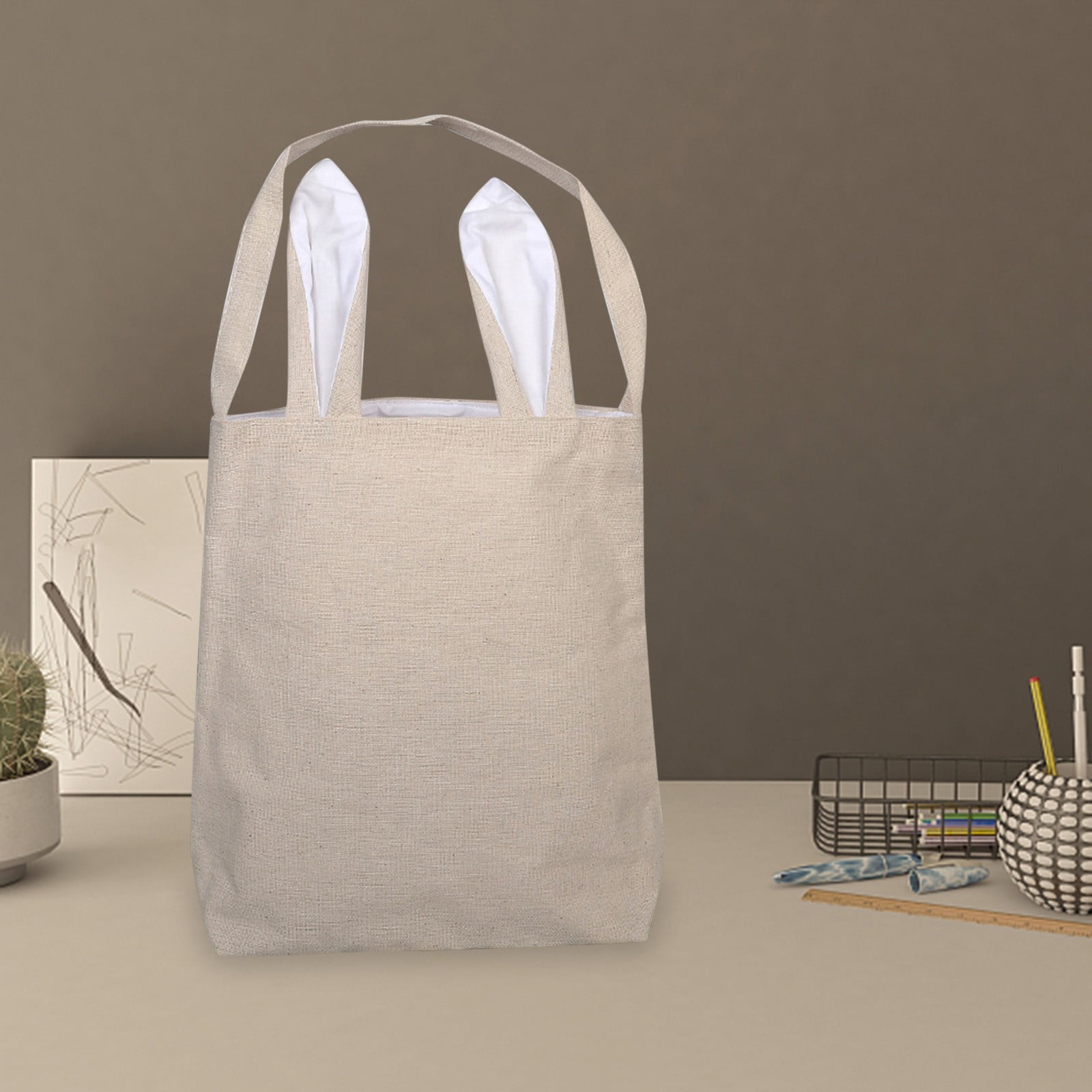 Relocy Hand-Held Bunny Ear Bag Easter Basket Hand-Held Cloth Bag Bunny ...