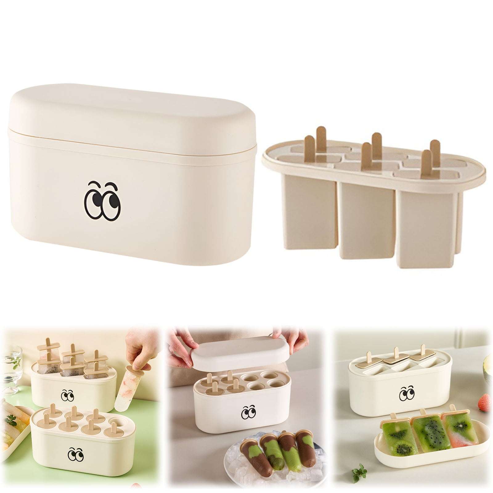 Relocy Homemade Ice Cube Box Square - Slilcone 6 Pack Cute Ice With ...