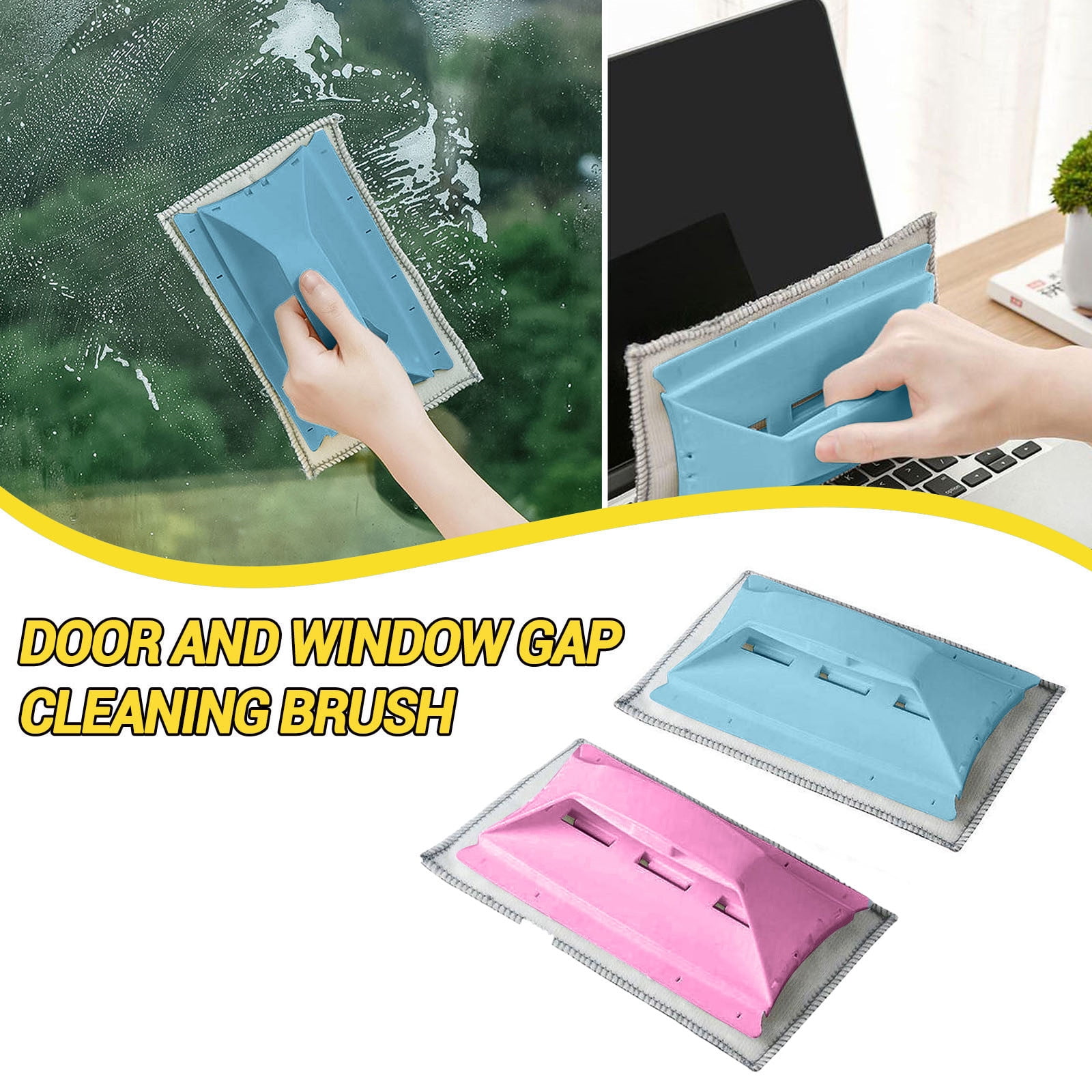 Relocy Mixed Color 2Pcs Window Groove Cleaning Brush Handheld Gap ...