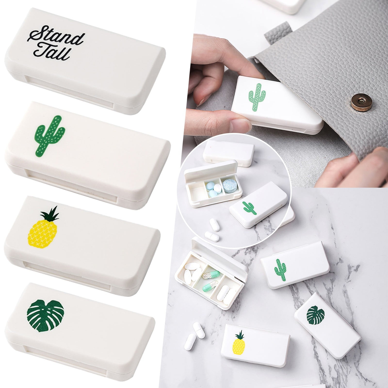 Relocy Portable Three-Divided Mini Medicine Packaging Box Letter E ...