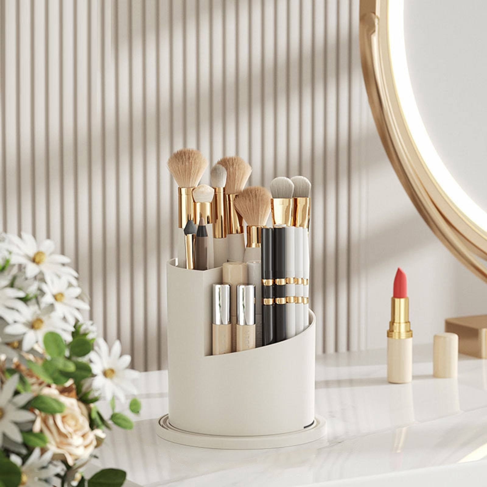 Relocy Rotating Makeup Box Storage Tube Dressing Table Pen Holder White - Holders for Bathrooms ...