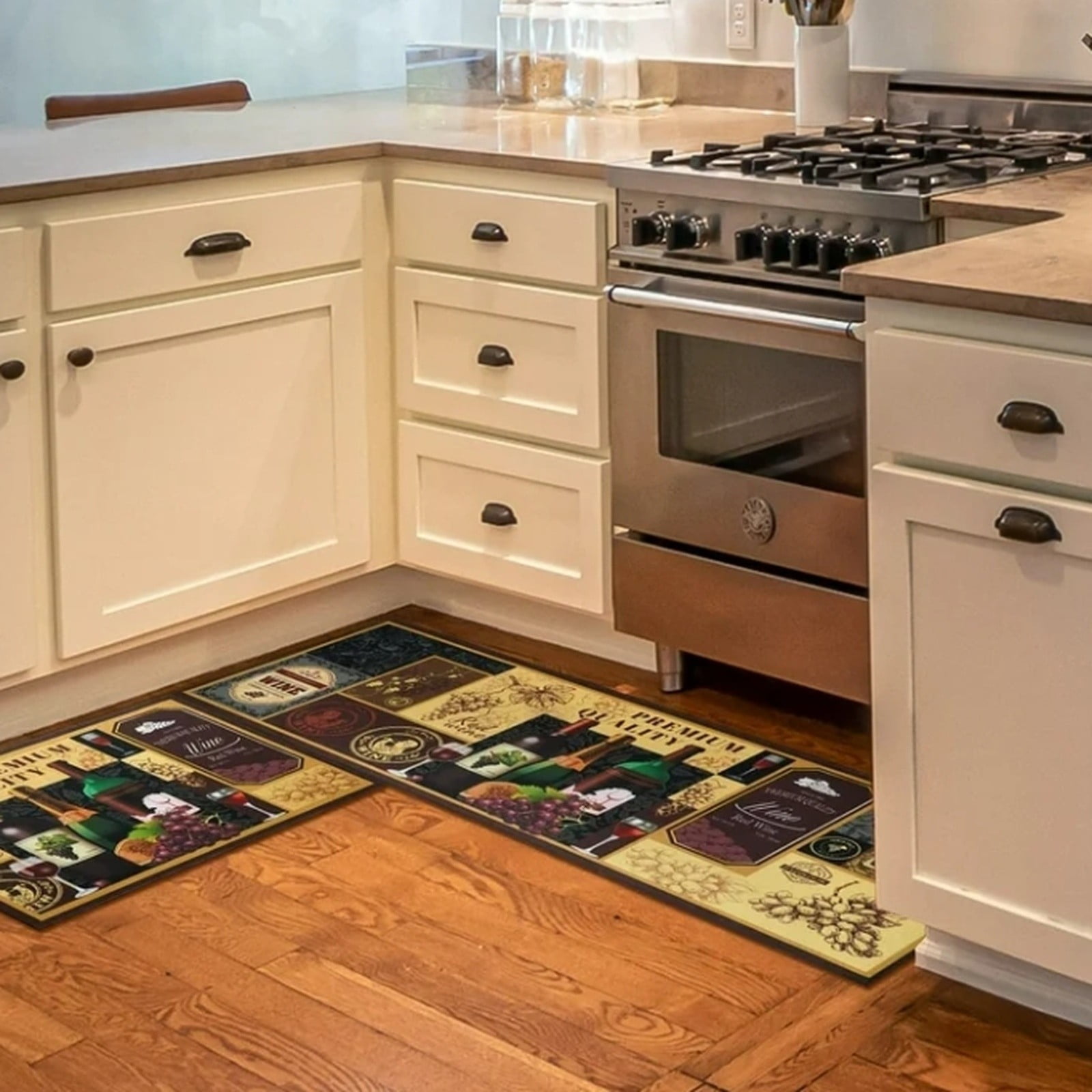 Relocy Vintage Kitchen Rug Kitchen Mat 2 Piece Set, A Luxurious ...