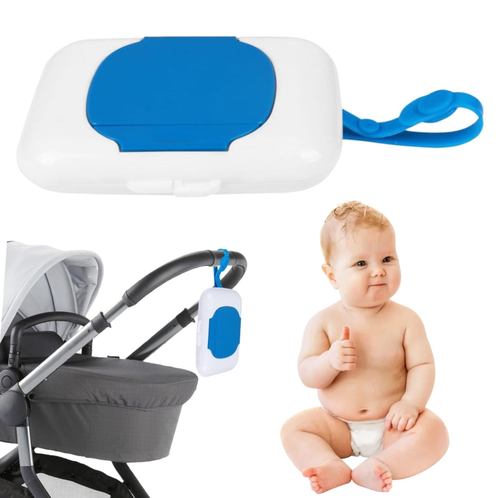 Relocy Wet Wipes Storage Box With Lid Blue - Wipe Dispenser Wipes ...