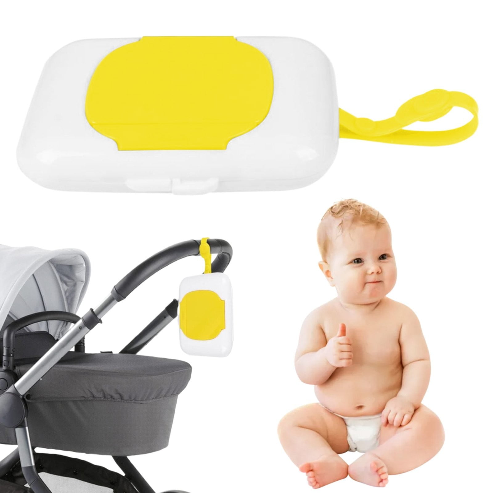 Relocy Wet Wipes Storage Box With Lid Yellow - Wipe Dispenser Wipes ...