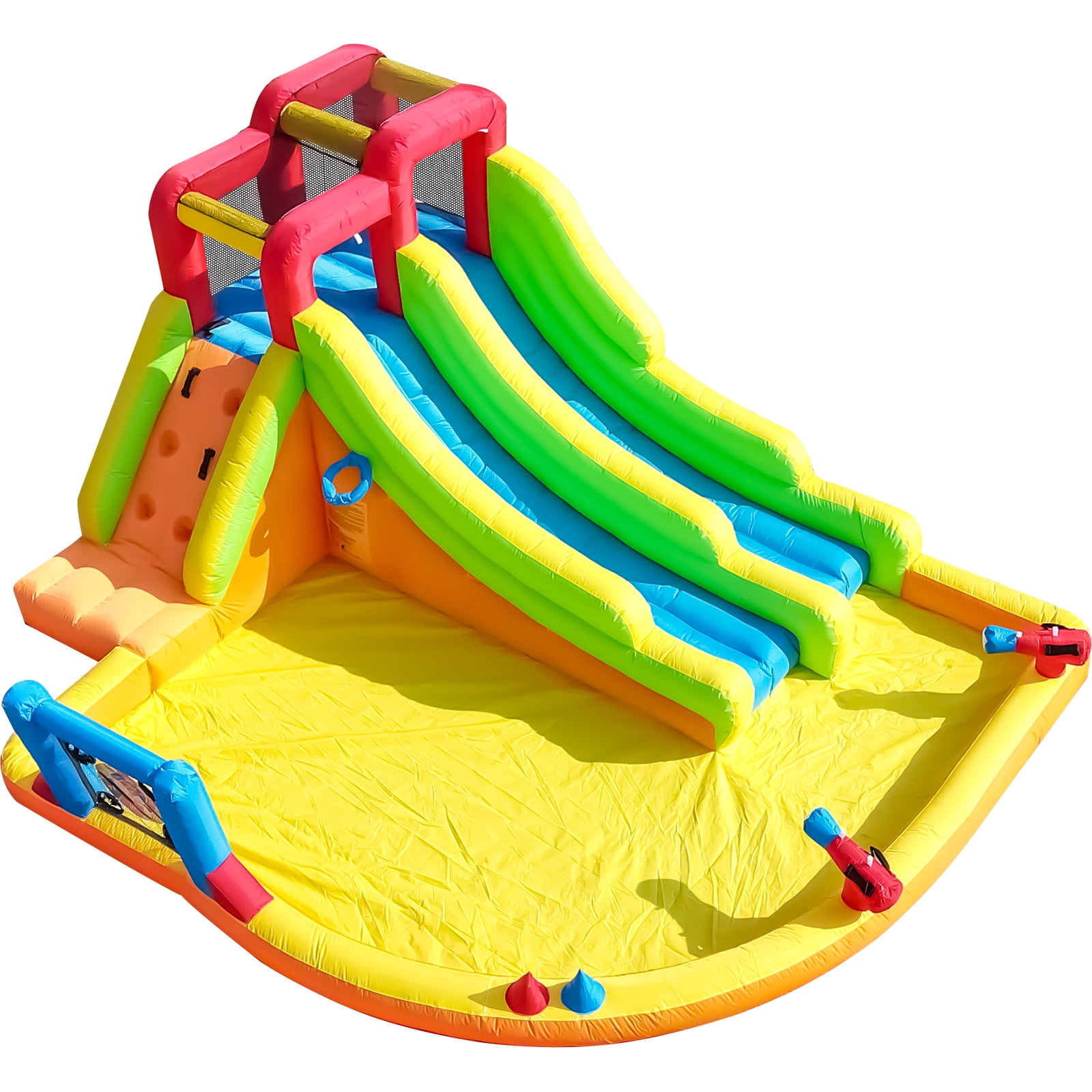 Relunch 15ft Kids Inflatable Double Water Slides Bounce House Splash ...