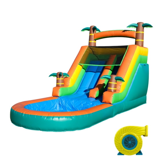 Relunch 21FT Tropical Water Slide with Splash Pool & Blower - Walmart.com