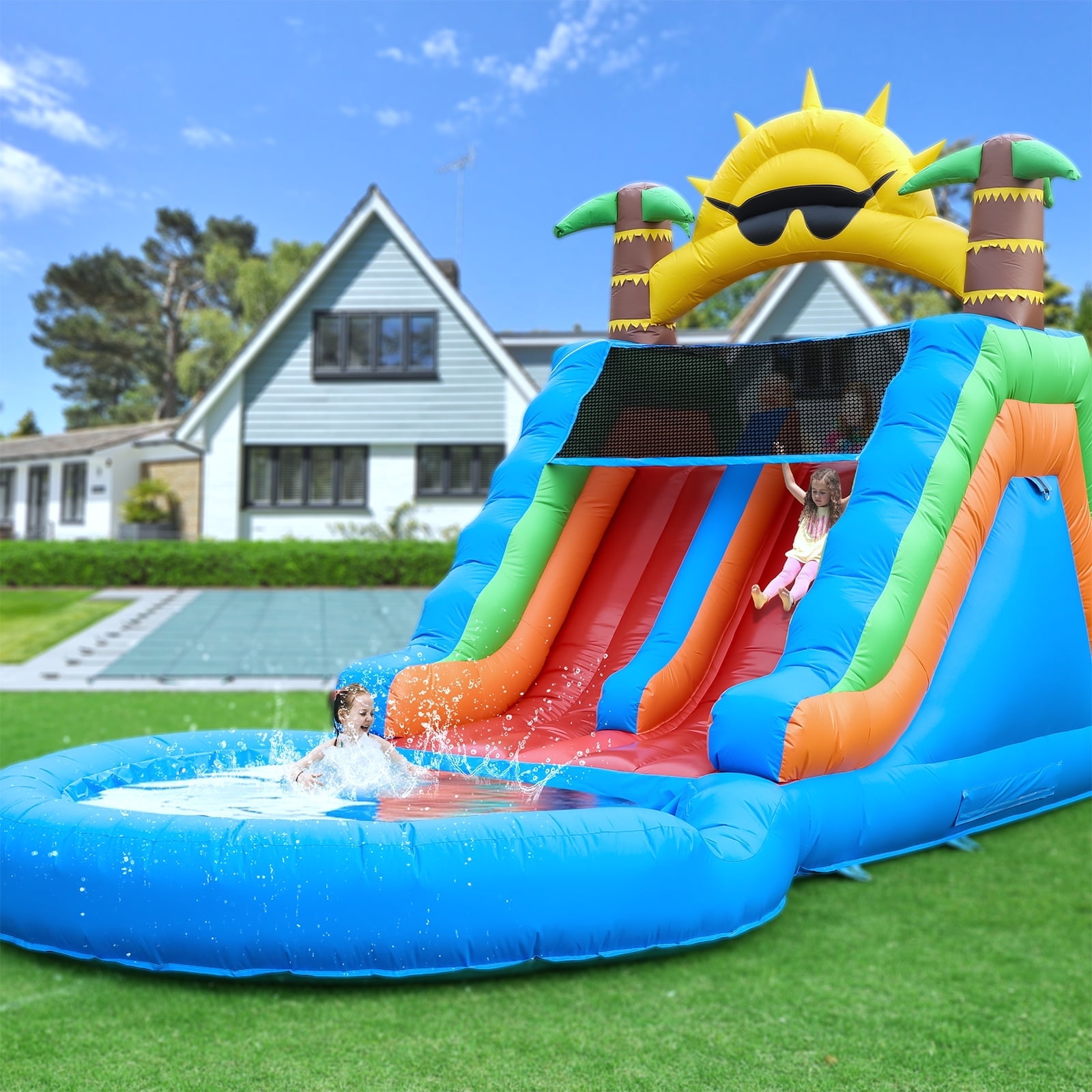 Relunch Commercial Double Water Slide for Adults Kids ( Two Slides& Big ...