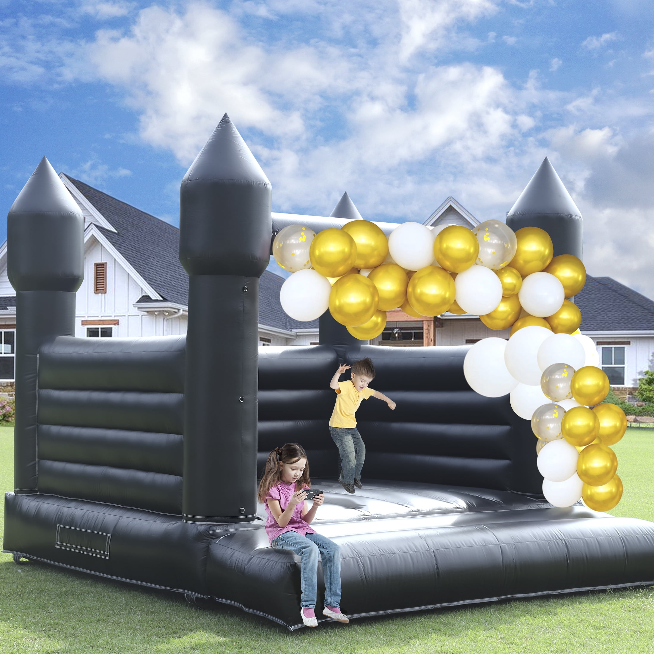 Relunch Inflatable Black Bounce House, Christmas Bounce castle with Air ...