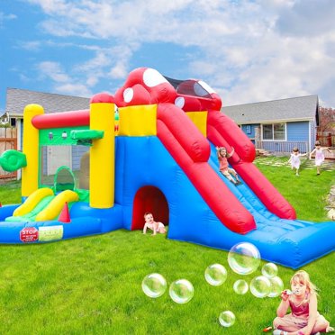 Pogo Bounce House Crossover Bounce House with Slide and Splash Pool ...