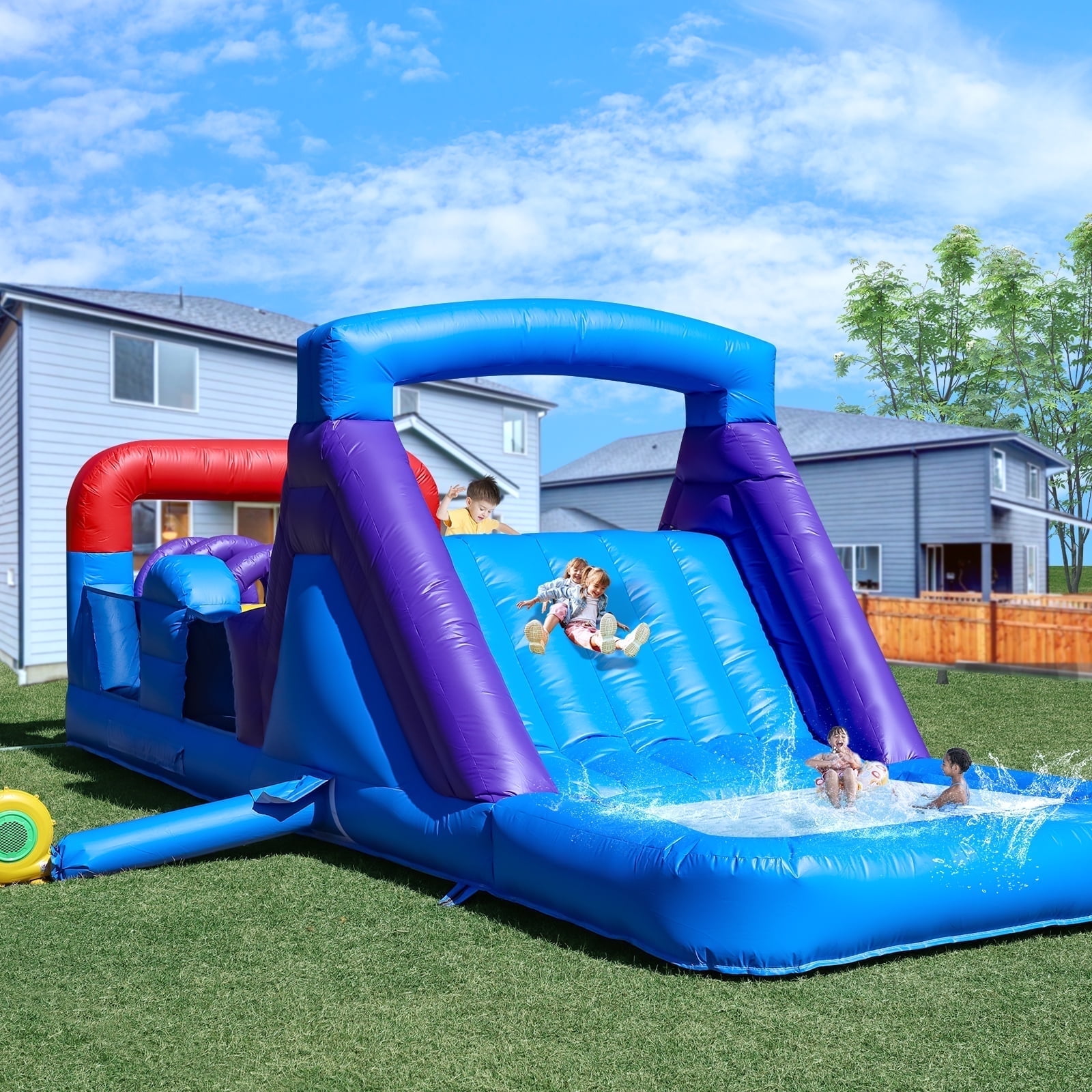 Relunch Inflatable Obstacle Course Bounce House Jumping Castle with ...