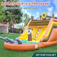 Pogo Bouncy House Crossover Kids Big Inflatable Water Slide, Rainbow ...
