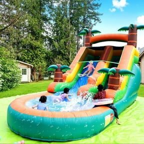 XJUMP T-Rex Inflatable Water Slide Bounce House with Pool, Commercial ...