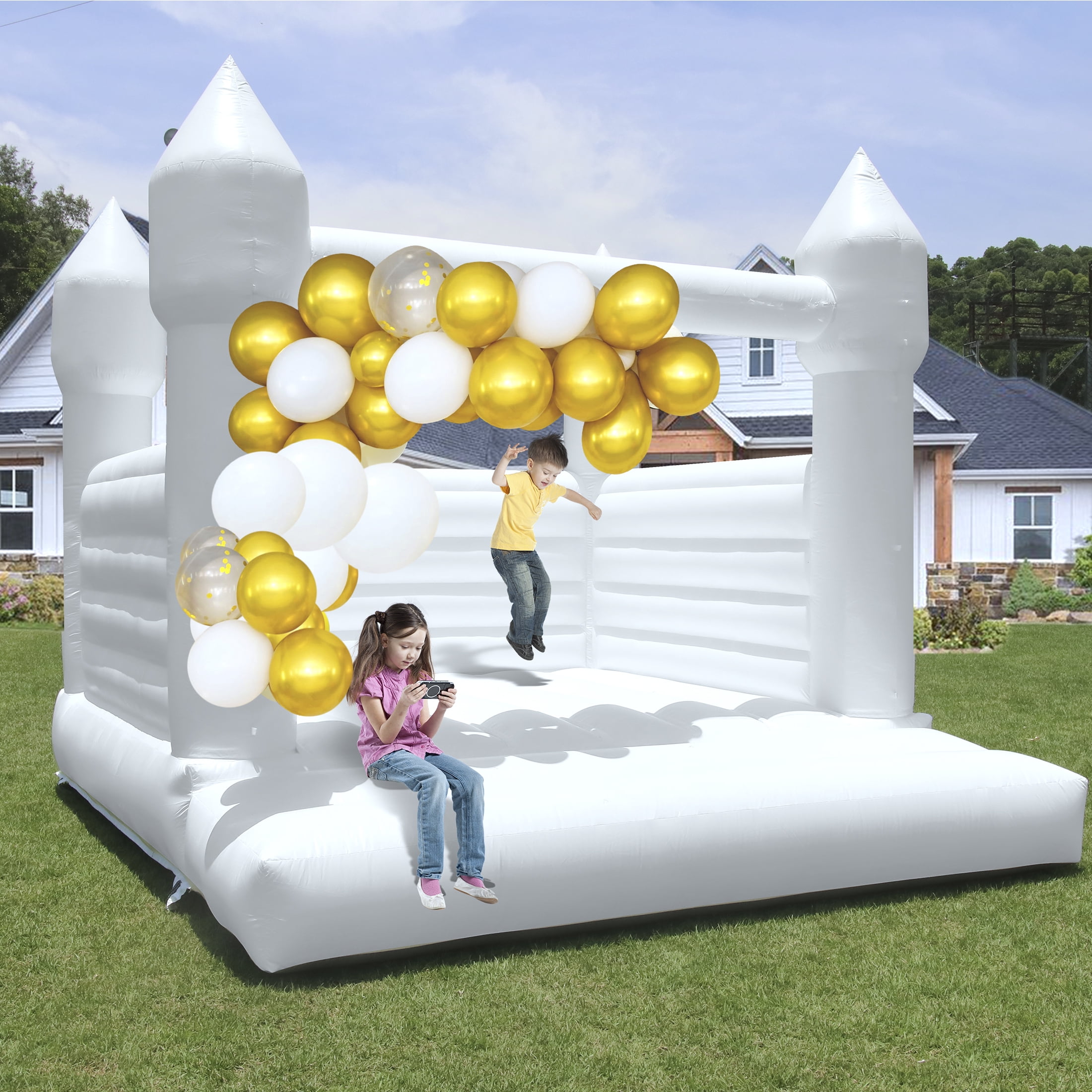 Relunch Inflatable White Bounce House PVC Christmas Decoration Jumping ...