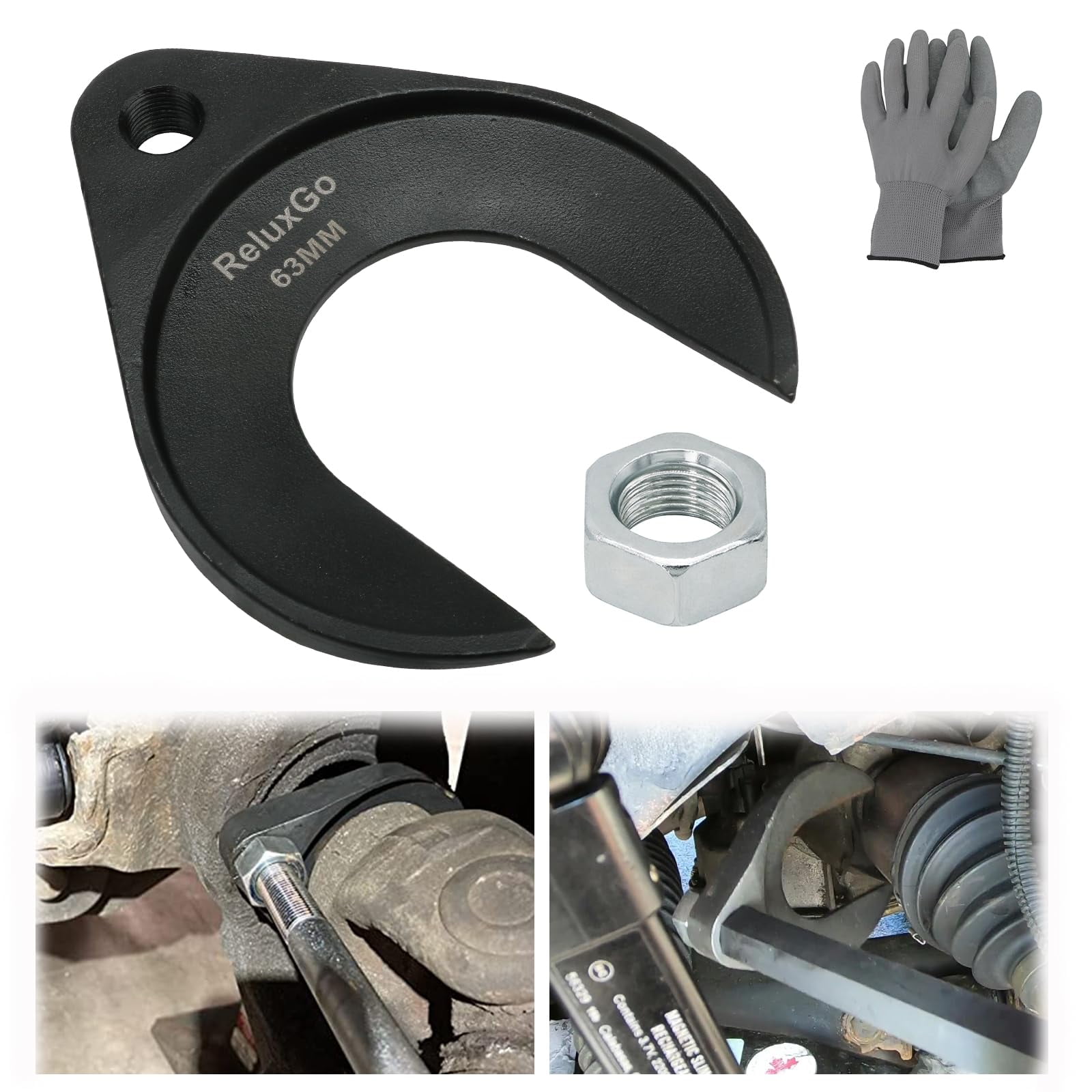 ReluxGo Inner CV Axle Puller Removal Tool 63mm with Nut, Front Wheel ...