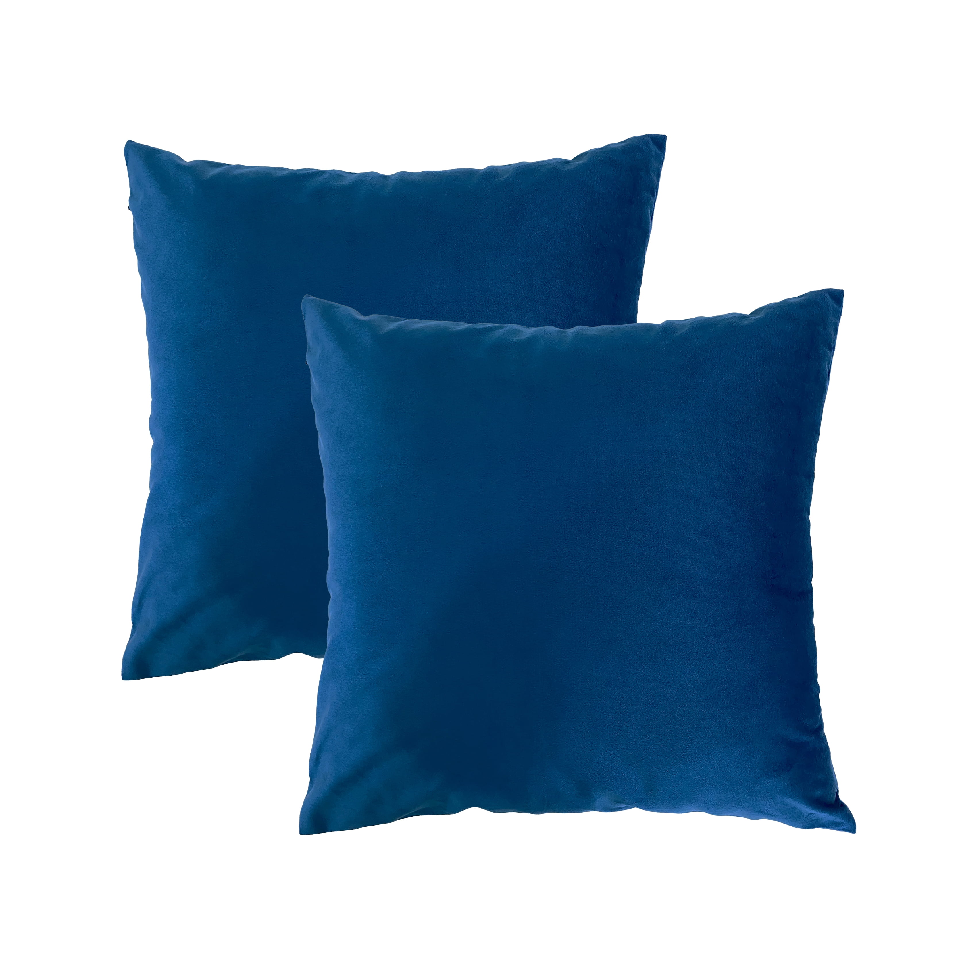 Rely+ 18x18 Inch Blue Velvet 2 Pillow Covers Soft Decorative Square ...