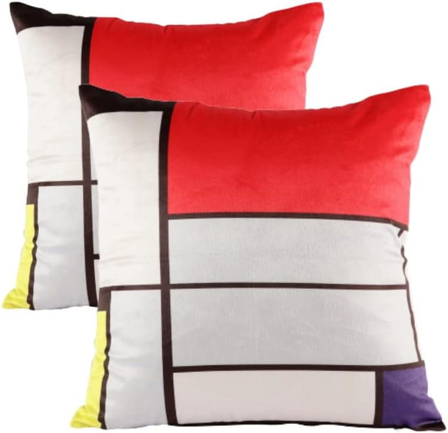 Rely+ 18 x 18 Inch Decorative Pillow Covers, Piet Mondrian Classic Arts ...
