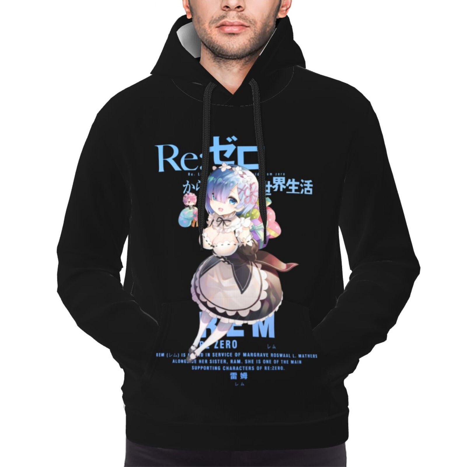Rem Re Zero Hoodies For Men Hoodie Pullover Long Sleeve Hooded ...