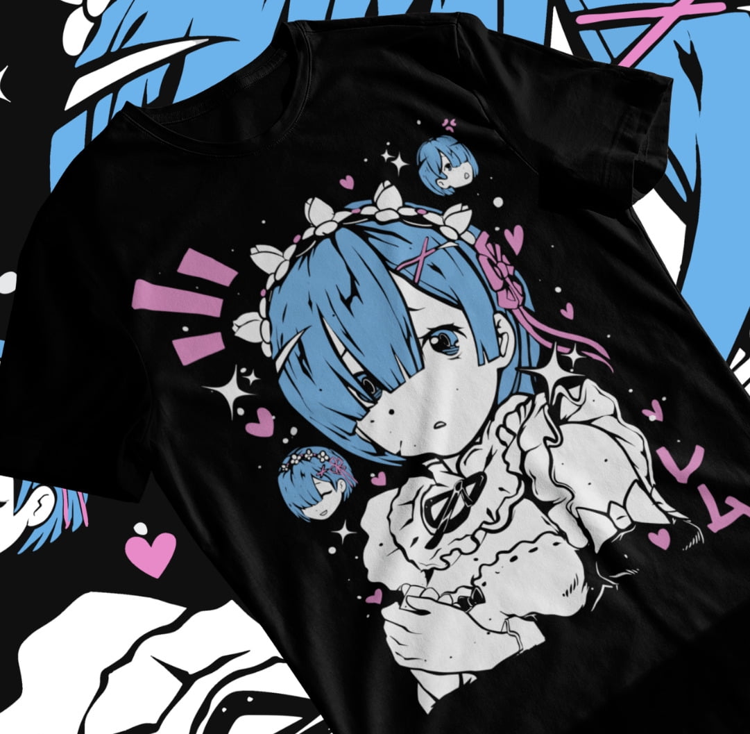 Rem Re Zero T-Shirt,Cute Re Zero Ram,Subaru,Japanese Manga Graphic Soft ...