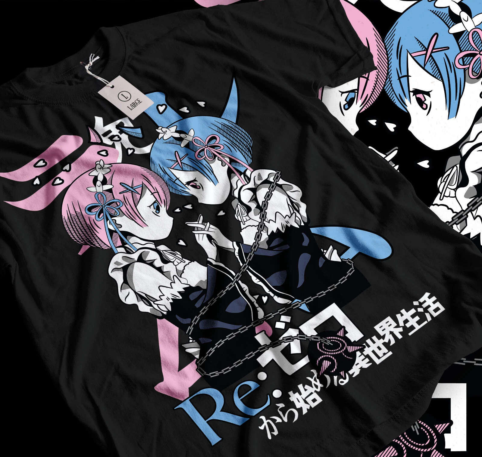 Rem Re Zero T-Shirt Subaru Japanese Cute Re Zero Ram Kawaii Girl Shirt ...