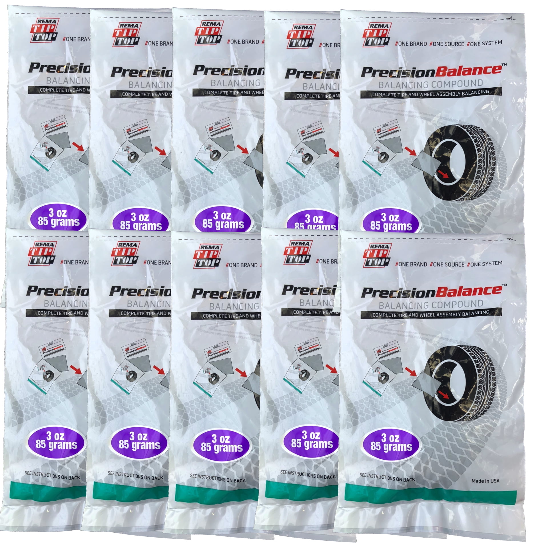 Rema 10 PrecisionBalance Tire Balance Beads Kits, 3 oz Each (30 Ounces ...