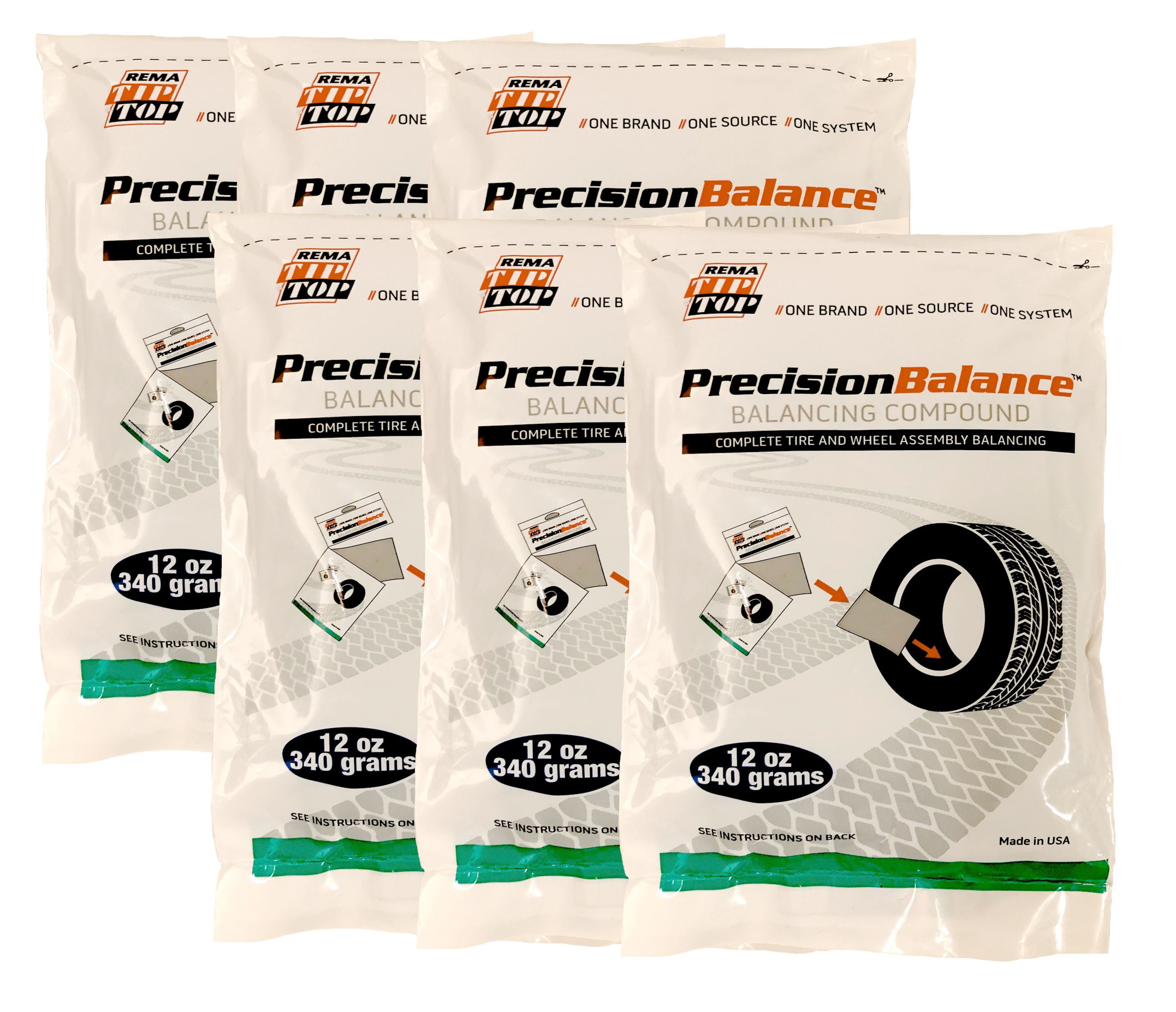 Rema 6 PrecisionBalance 12 oz Tire Balance Beads Kits (72 Ounces) Drop ...