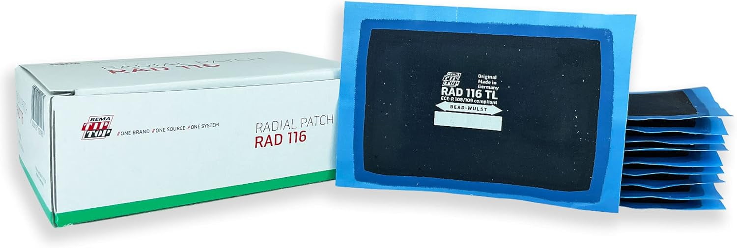 Rema Tip Top RAD116 Radial Tire Patches – 2-5/8” x 4" Self-Vulcanizing ...