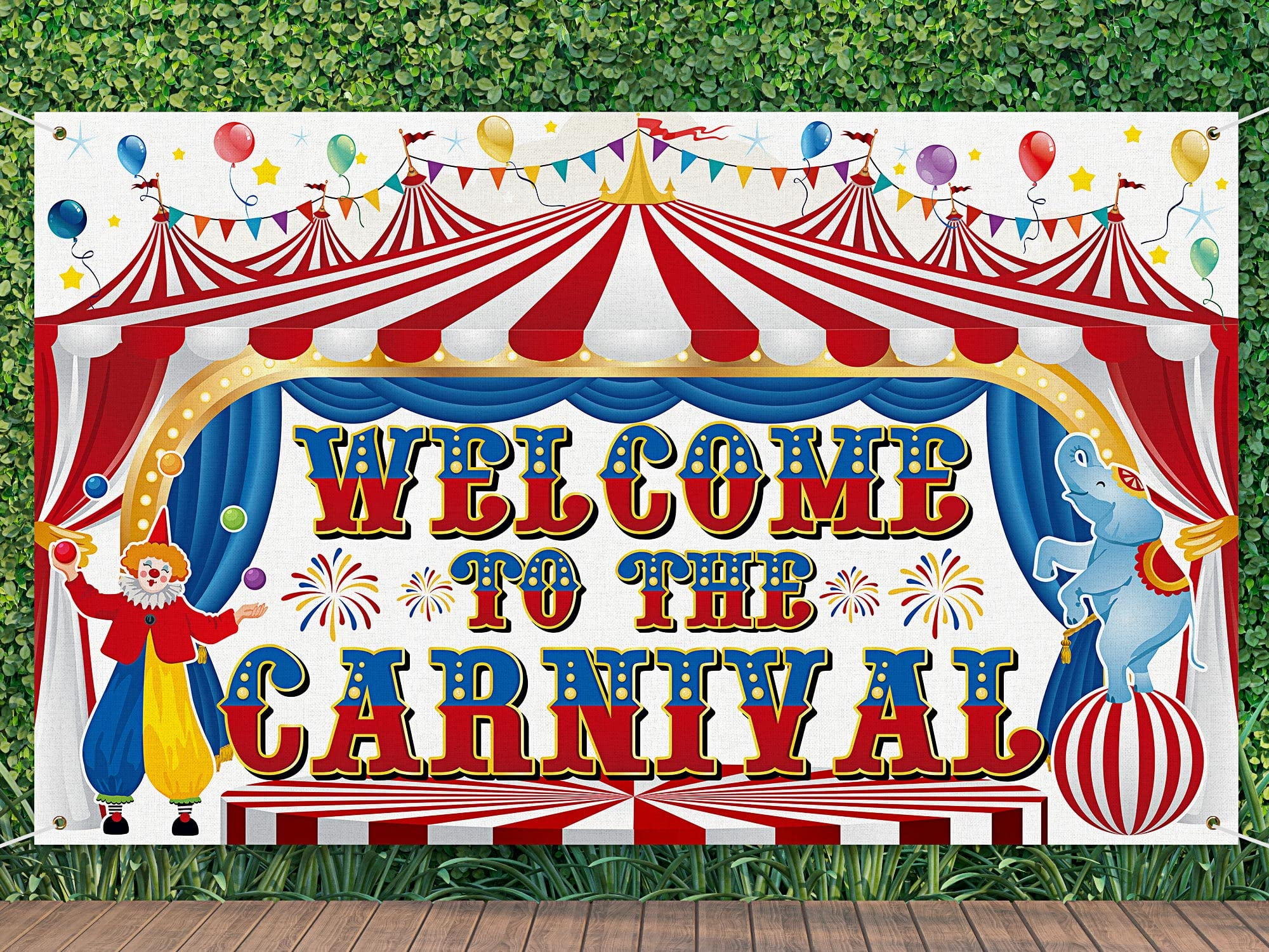 Remagr Large Circus Carnival Backdrop 71 x 43 Inch Welcome to The ...
