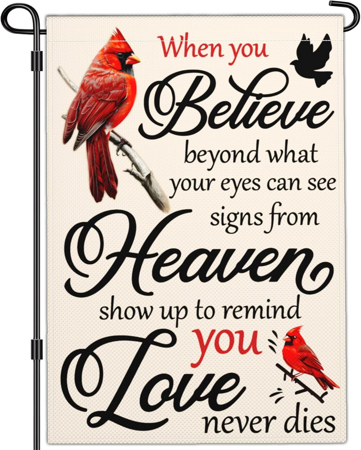 Remain Unique Cardinal Memorial Garden Flag Love Never Dies Memorial ...