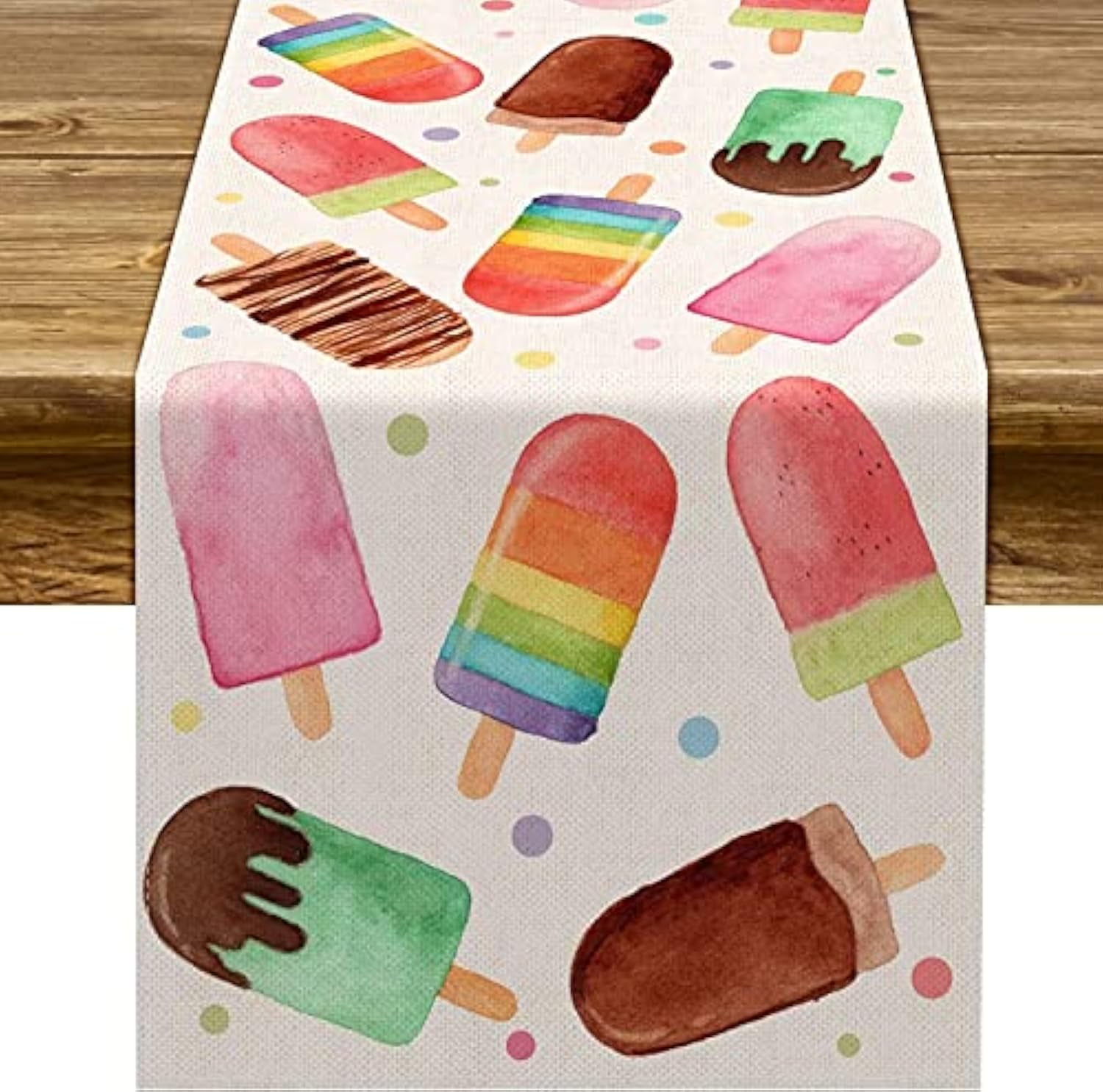 Remain Unique Summer Popsicle Table Runner Ice Cream Themed Birthday ...