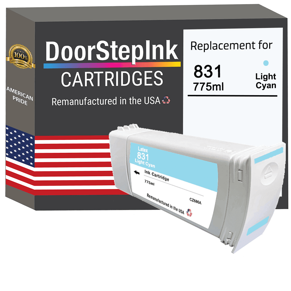 DoorStepInk High Yield Ink Cartridge for HP 831 775ML Light Cyan ...