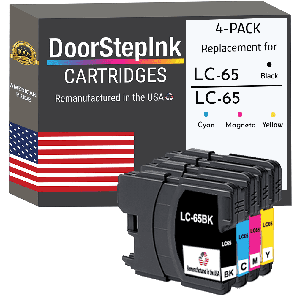 Remanufactured DoorStepInk Ink Cartridges for Brother LC65 Black, Cyan ...