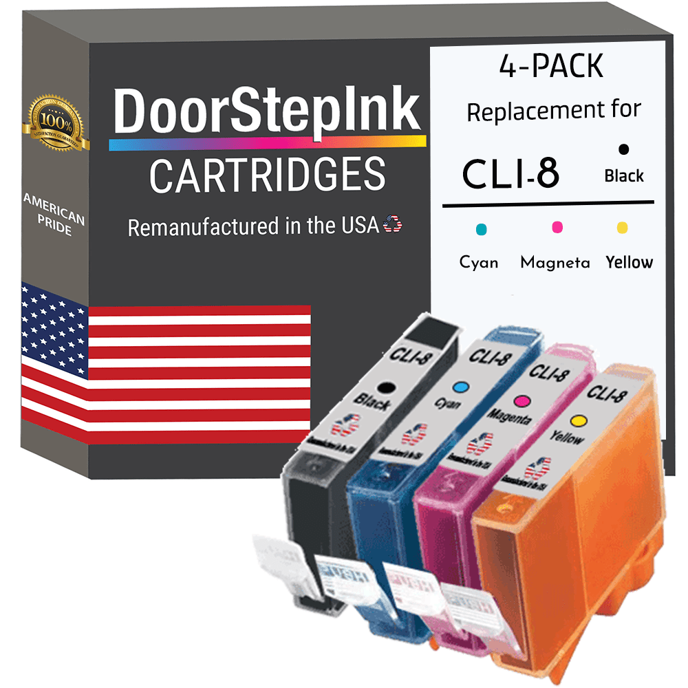 Remanufactured DoorStepInk Ink Cartridges for Canon CLI-8 Black, Cyan ...