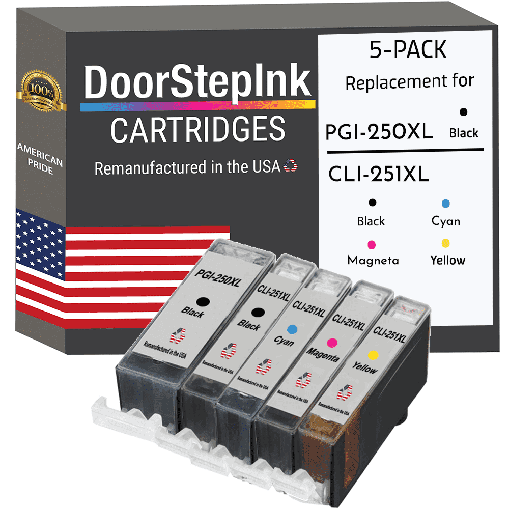 DoorStepInk Ink Cartridges Canon PGI-250XL Black and CLI-251XL Black ...