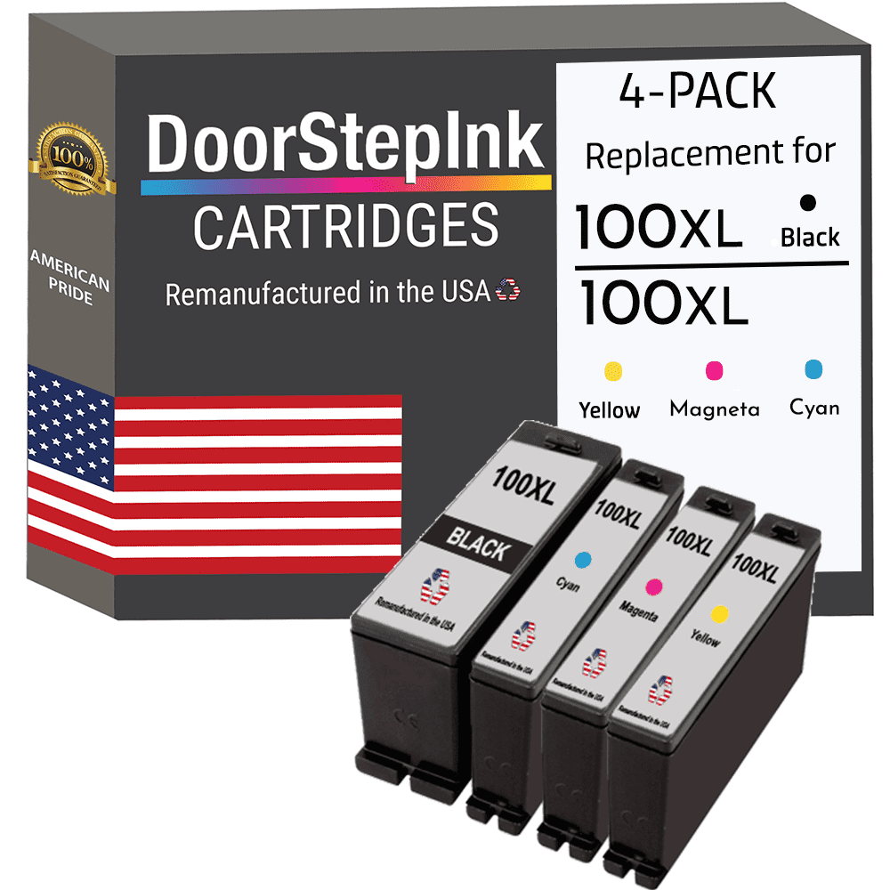 DoorStepInk Ink Cartridges Compatible for Lexmark 100XL Black, Cyan ...