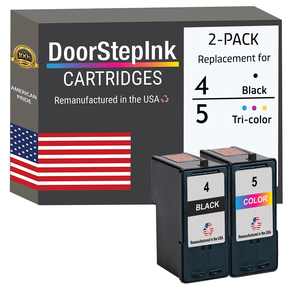 Remanufactured DoorStepInk Ink Cartridges for Lexmark #4 Black and #5 ...