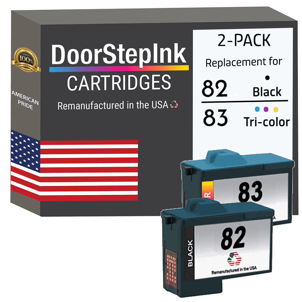 Remanufactured DoorStepInk Ink Cartridges for Lexmark #82 Black and #83 ...