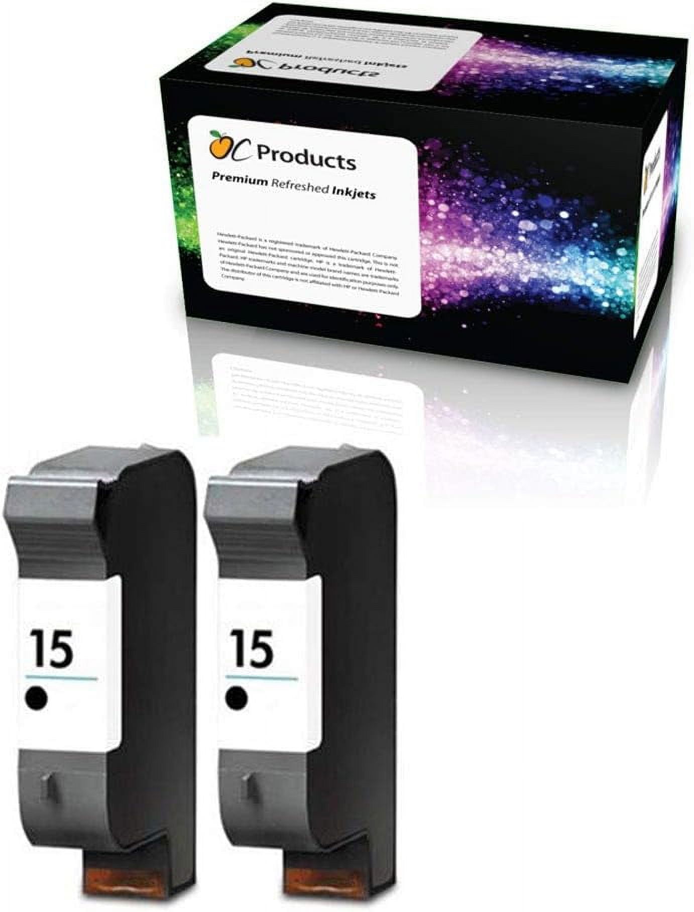 Remanufactured Compatible Ink Cartridge Replacement for 2 Pack of HP 15 ...